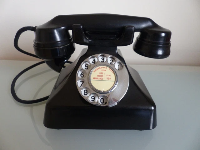 SUPERB RESTORED GEC Gecophone Black Bakelite Vintage Telephone With ...