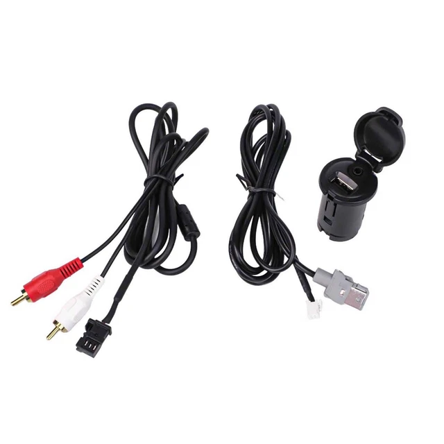 150CM CAR AUX and USB Socket with RCA+4pin for Compatible Vehicle ...