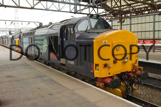 UK DIESEL TRAIN Railway Photograph Of Class 37 Loco 37409. Rm37-1195 £1 ...