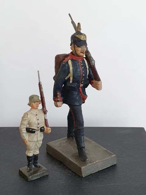 ELASTOLIN LINEOL SOLDAT Pickelhaube Preußen Militär I. WK Masse Lehrmittel 14 cm EUR 699,99 ...