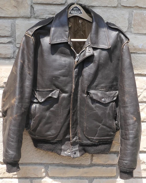 VINTAGE A2 MILIITARY Leather Jacket 1940'S Air Force Type £246.08 ...