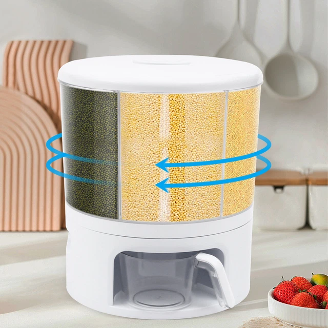 FOOD STORAGE PANTRY Cereal Contain Dispenser Rice Grain Dry Leakproof ...