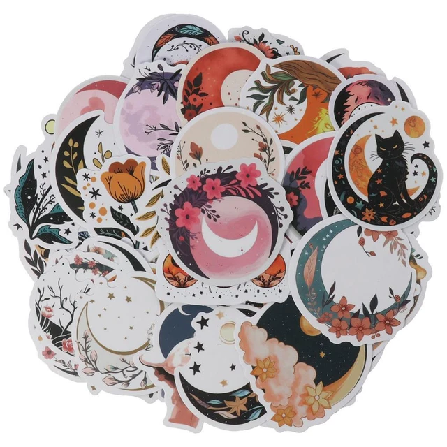 MULTICOLORED STICKERS PVC Aesthetic Stickers Moon Stickers DIY EUR 8,14 ...