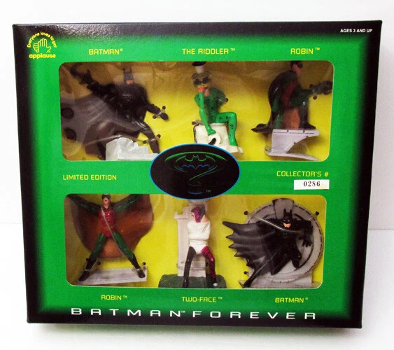 1995 APPLAUSE BATMAN Forever Set 6 Pvc Figures Riddler Robin Two-Face ...