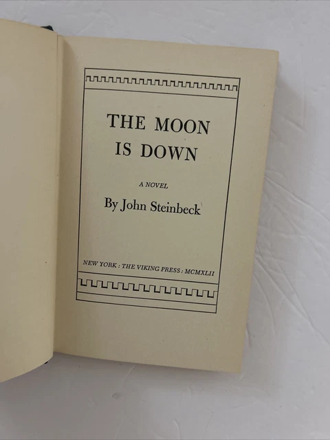THE MOON IS Down par John Steinbeck 1942 édition BCE couverture rigide ...