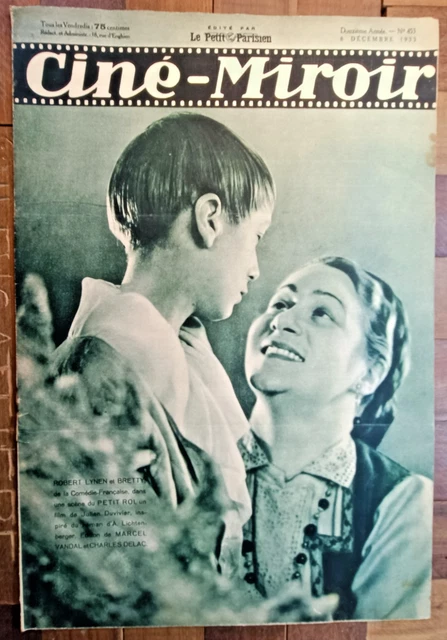 1933 FRANCE, REVUE D'Avant-Guerre Cine-Miroir En Robert Lynen & Bretty ...