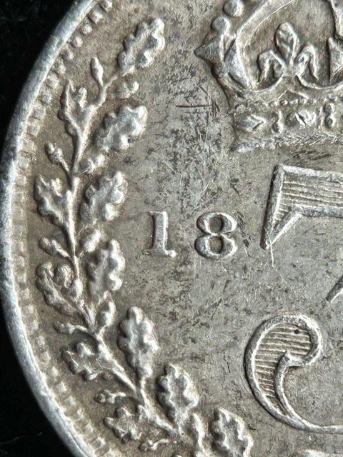 1887 QUEEN VICTORIA Silver 3 Pence Threepence UNC Coin Great Britain ...