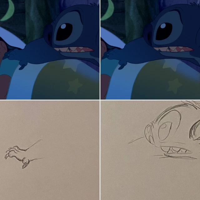 2 STITCH PRODUCTION Animation Drawings; Lilo & Stitch (Disney, 2002) £ ...