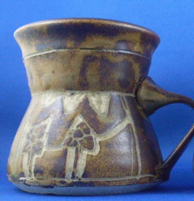 RARE SIGNED RETRO MONK 1979 HANDCRAFTED POTTERY GLAZED MUG Collectable ...