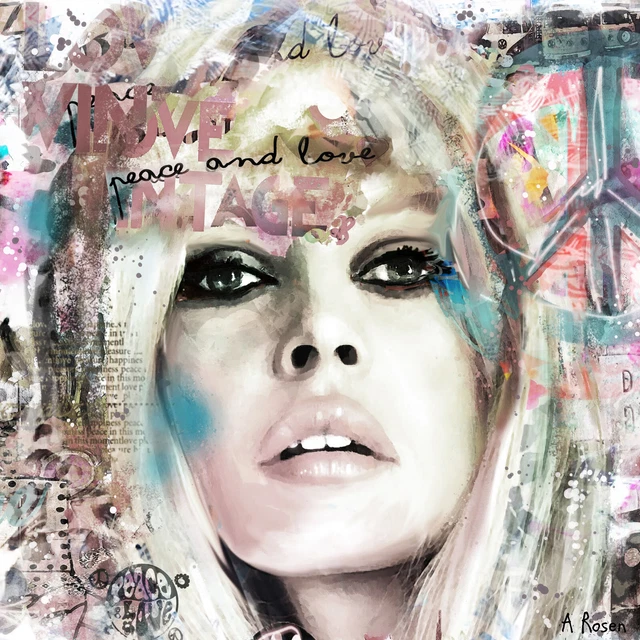 TABLEAU POP ART Street BB LOVE Brigitte Bardot 20x20cm Signé A ROSEN EUR 35,00 - PicClick FR