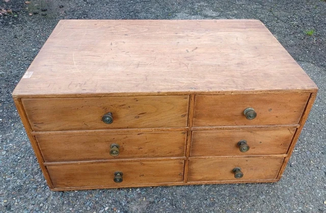 VINTAGE PINE ENGINEER'S Tool Box, Tool Drawers £220.00 - PicClick UK