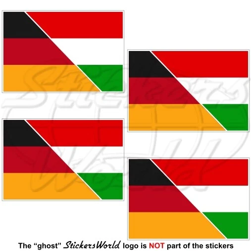 GERMANY-HUNGARY GERMAN-HUNGARIAN FLAG 50mm Vinyl Sticker Decal x4 EUR 3 ...