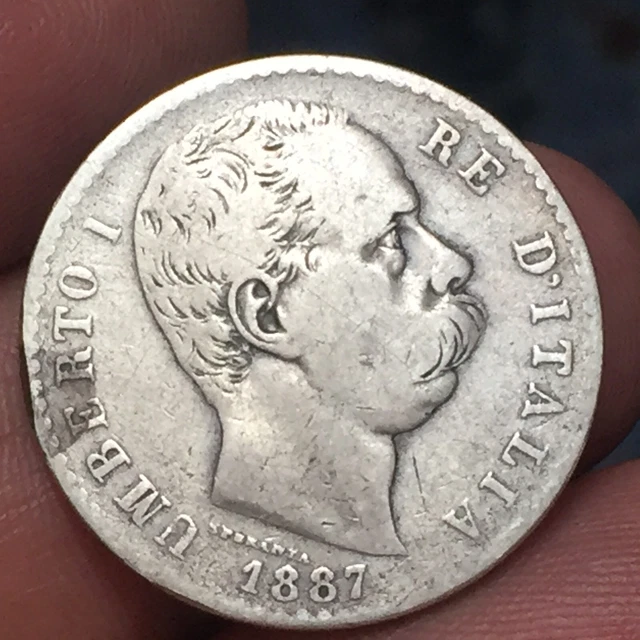 COIN COIN KINGDOM Of Italy King Umberto I° Savoia 2 Lire 1887 Silver £ ...