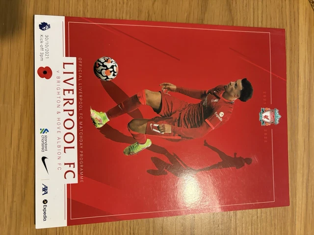 MINT FOOTBALL OFFICIAL Programme Anfield,2021 Liverpool V Brighton £2. ...