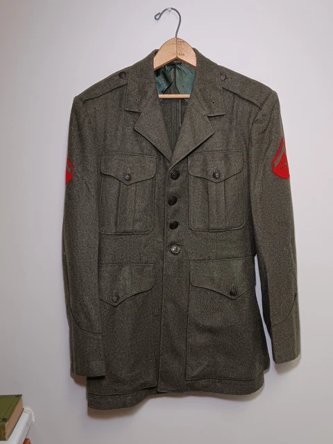 VINTAGE US MARINES Corps Uniform Jacket USMC Military Wool Coat NICE ...