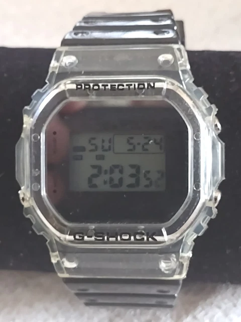 MEN'S CASIO G-SHOCK DW-5600BB (3229) clear case,Digital Quartz Watch ...
