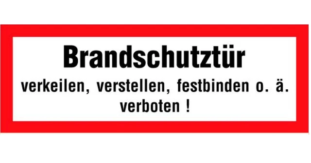 SCHILD BRANDSCHUTZTÜR SELBSTKLEBENDE Folie, verkeilen, verstellen.. 297 x 105 mm EUR 3,99 ...