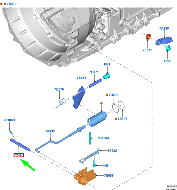 FORD RANGER T6 MK1 Trasm Control Shaft And Lever Assy 5430938 NEW ...