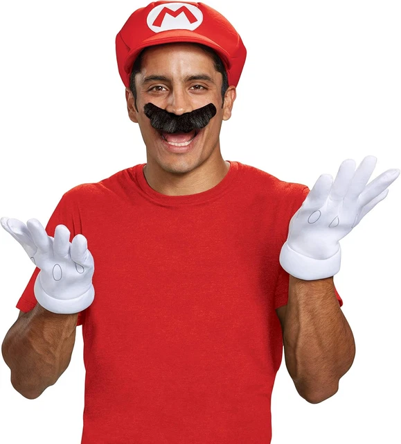 DISGUISE NINTENDO SUPER Mario Adults Red Hat & Moustache Plumber ...