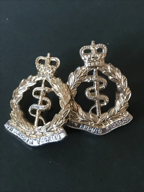 Royal Army Medical Corps Ramc British Army Stay Bright Collar Badges £1200 Picclick Uk