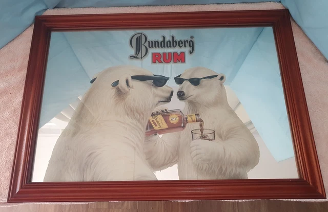 VINTAGE BUNDABERG RUM Bundy Bear & Bottle Mirror $200.00 - PicClick AU