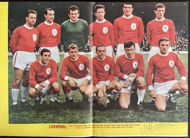 LIVERPOOL TEAM SIGNED 1965 FA Cup Winners Photo Picture Bill Shankly £ ...