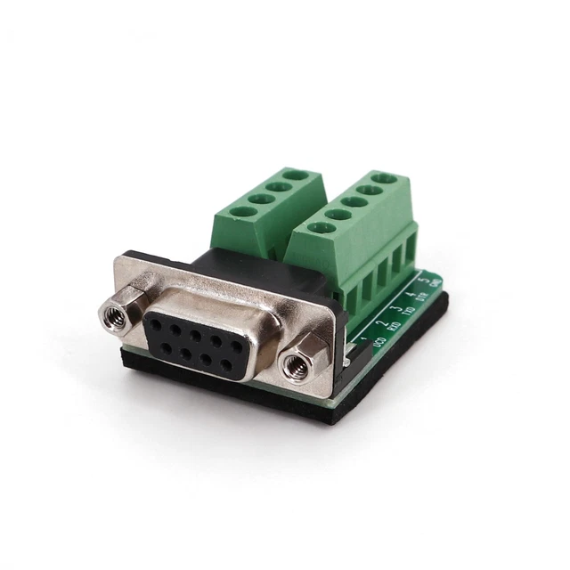 D-SUB DB9 RS232 Female 9-Pin Plug Breakout Terminals Adapter Connector ...