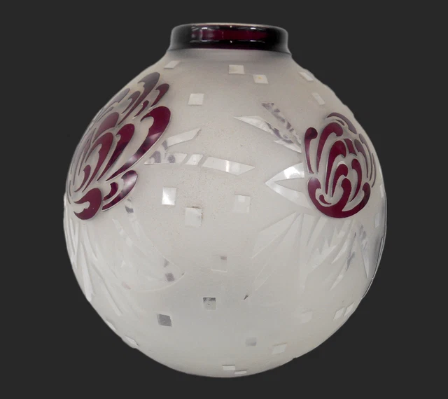 ANDRÉ DELATTE NANCY French Art Deco 1920's Acid Etched Glass Vase 22cm ...