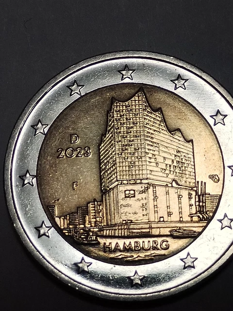 2 ZWEI EURO Münze Hamburg 2023 /F/ Elbphilharmonie Fehlprägung EUR 100,00 - PicClick DE