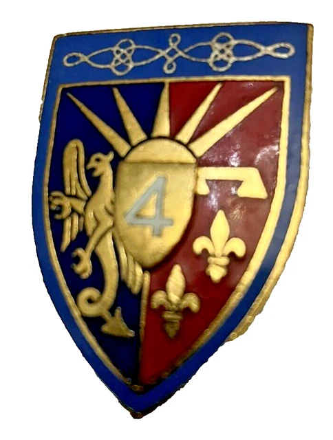 MILITARY BADGE A.B.C. 4° Regt De Hussards"" Dragon P G441 1 Ep. Collee ...