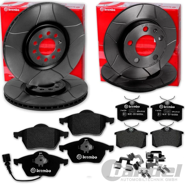 BREMBO GESCHLITZTE BREMSSCHEIBEN+BELÄGE VORNE+HINTEN für VW GOLF 4 POLO AUDI TT EUR 251,90 ...