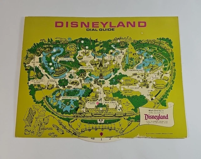 *RARE* DISNEYLAND DIAL Guide, DIAL MAP, Walt Disney, Postcard (1976) £ ...