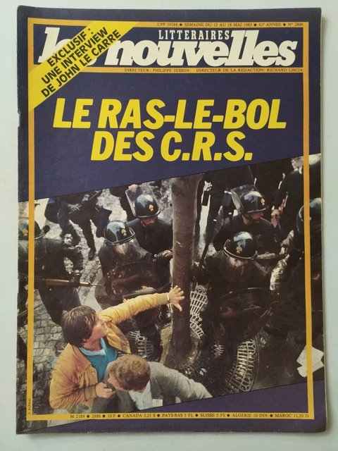 LES NOUVELLES LITTÉRAIRES du 12/05/1983; Le ras-le-bol des C.R.S/ John Le Carre EUR 4,50 ...