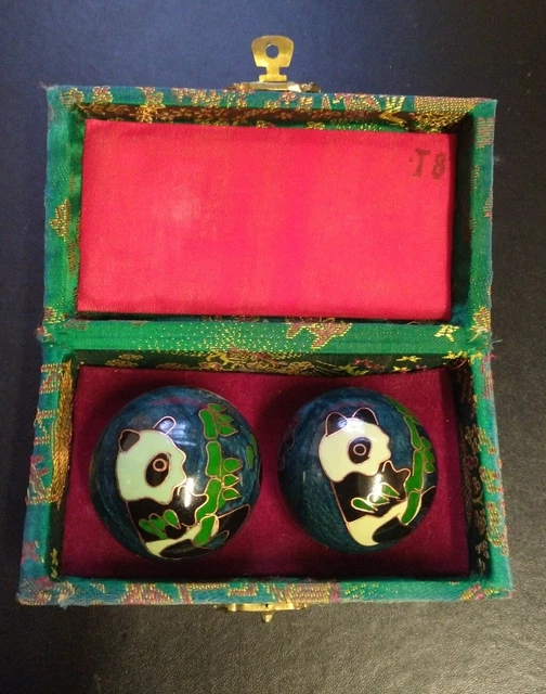 VINTAGE CHINESE BAODING Musical Balls Panda Original Box £9.99 ...