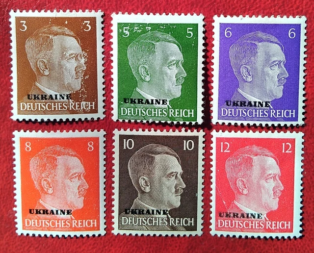 BRIEFMARKEN DEUTSCHES REICH Adolf Hitler Ukraine Machtergreifung 1941 ...