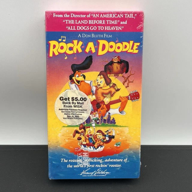 ROCK-A-DOODLE (VHS, 1999) Video Tape Don Bluth Film Animation BRAND NEW ...