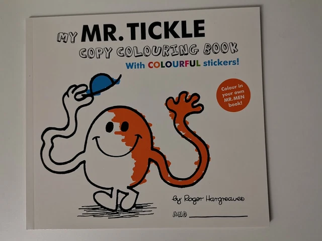 MR TICKLE - Reading & Colouring Book with colourful stickers NEW Mr Men ...