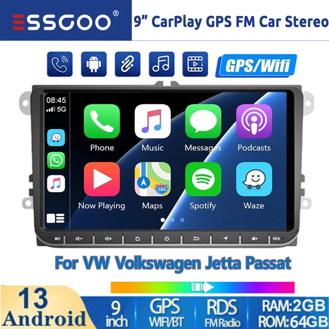 9& APPLE CARPLAY Car Stereo Radio Bluetooth Head Unit For VW GOLF MK5 MK6 Jetta $179.98 ...