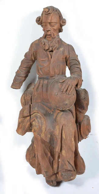 ANTIQUE CARVED STATUE God the Father 18th century German Baroque Saint ...