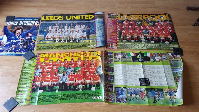 ⚽️VINTAGE FOOTBALL TEAM Poster's - 90's Man Utd, Liverpool,Villa,Forest ...