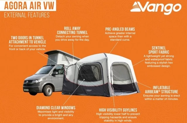 VANGO AGORA AIR VW T5 T6 Campervan Van Drive Away Inflatable Awning Tent £470.25 - PicClick UK