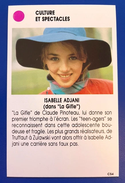 RARE ROOKIE CARD Isabelle Adjani Star Film La Giffle French Edition ...