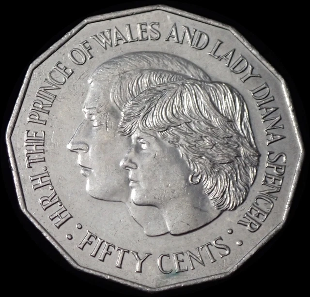 AUSTRALIA 50 CENTS 1981 Elizabeth II Royal Wedding Coin WCA B259 £4.99 ...