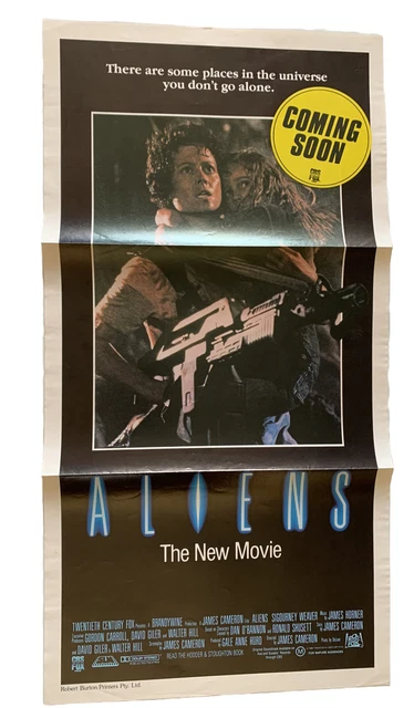 ALIENS MOVIE POSTER Cinema VHS Video Store Vintage Rare 80s Daybill ...