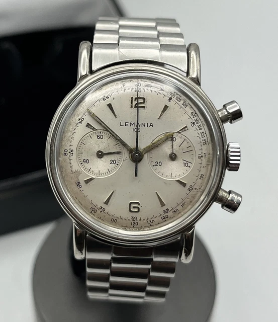 VINTAGE LEMANIA 105 Chronograph Hand Winding Men's Wrist Watch 1277 Cal ...