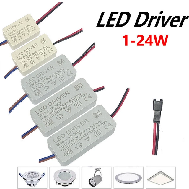 LED DRIVER POWER Supply 1-24W Constant Current Transformer 36V 24V 12V ...