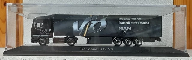HERPA MAN V8 Sattelzug in Vitrine Der neue TGX V8.241 EUR 52,00 ...