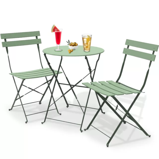 SET 3 PEZZI Giardino Tavolo con 2 Sedie da Bistrot Pieghevole Modello ... SET 3 PEZZI Giardino Tavolo con 2 Sedie da Bistrot Pieghevole Modello ...
