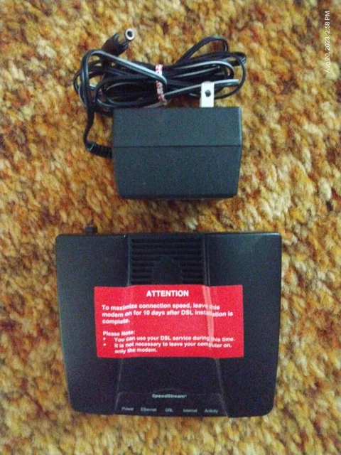SIEMENS SPEEDSTREAM 4100B Ethernet ADSL Modem with Power Adapter $9.95 ...