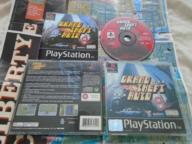 GRAND THEFT AUTO PS1 (COMPLETE WITH MAPS) Sony Playstation black label ...
